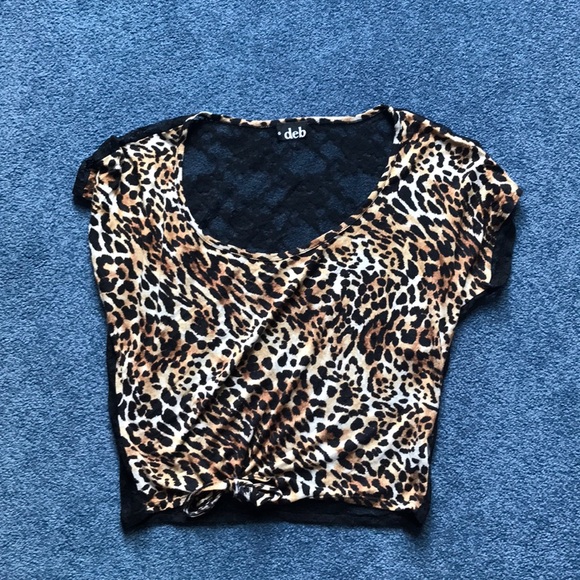 Deb | Tops | Cheetah Top With Lace Back | Poshmark